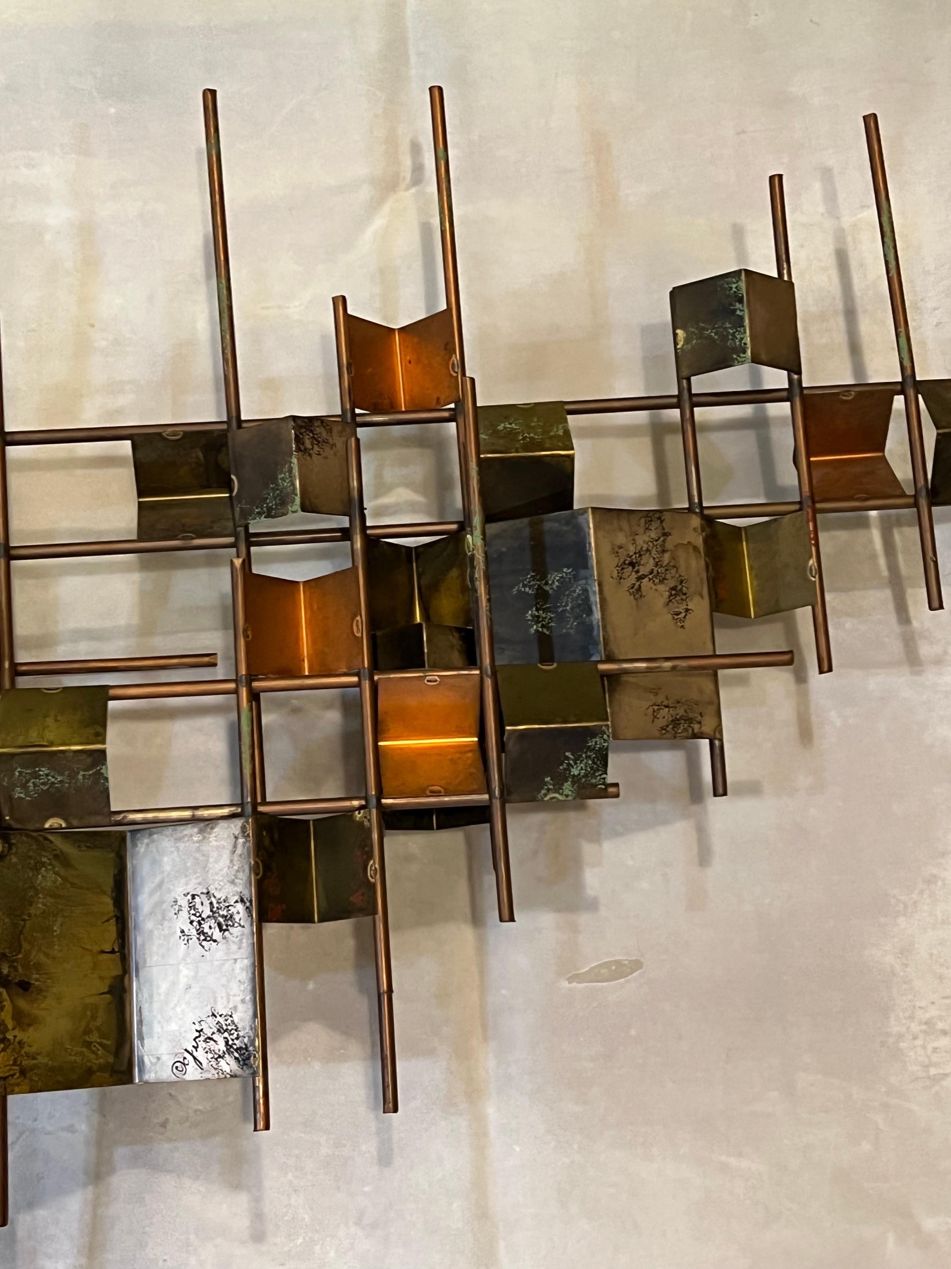 Signed Curtis Jere Mid Century Wall Sculpture at 1stDibs