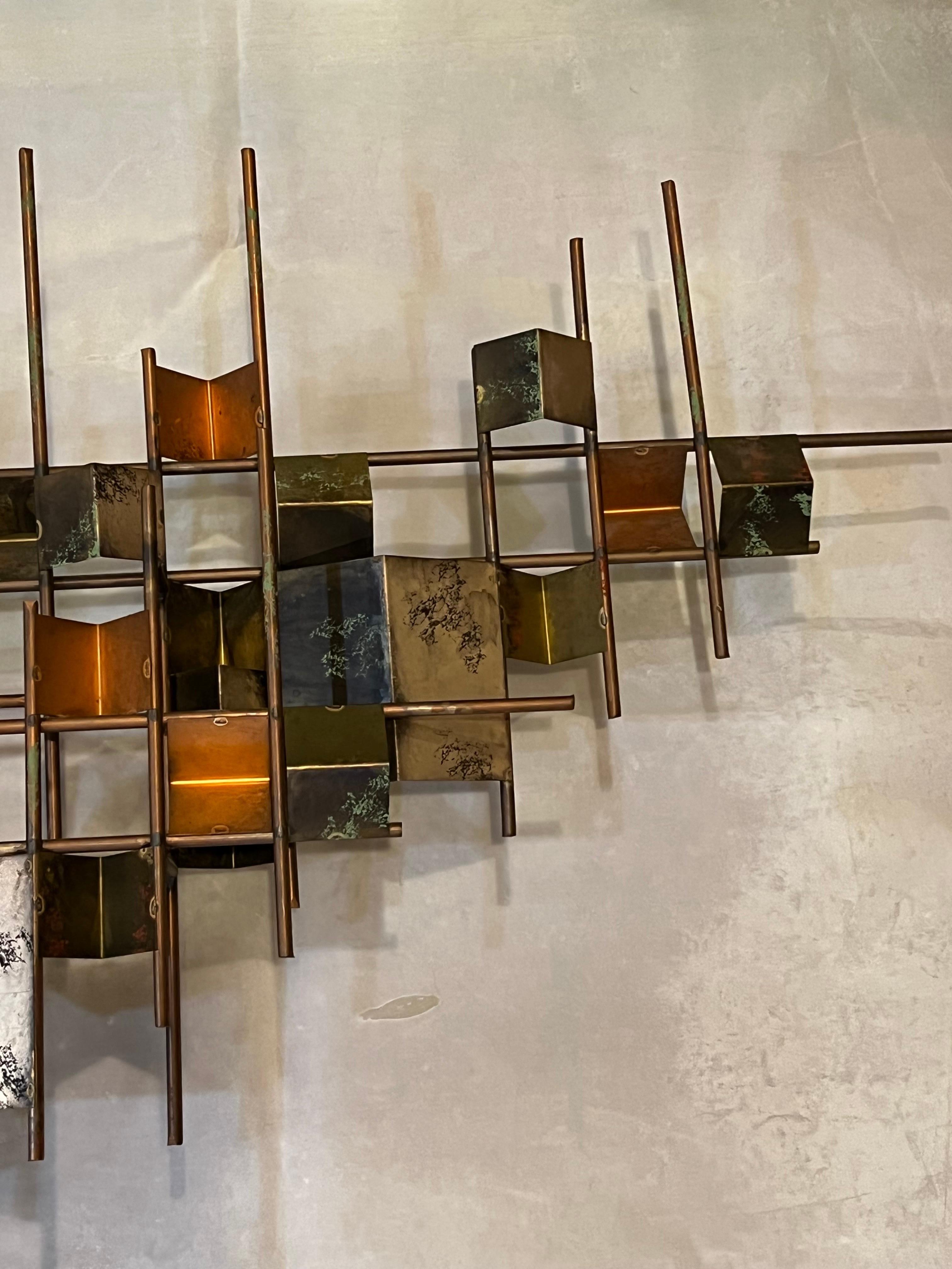 Signed Curtis Jere Mid Century Wall Sculpture at 1stDibs