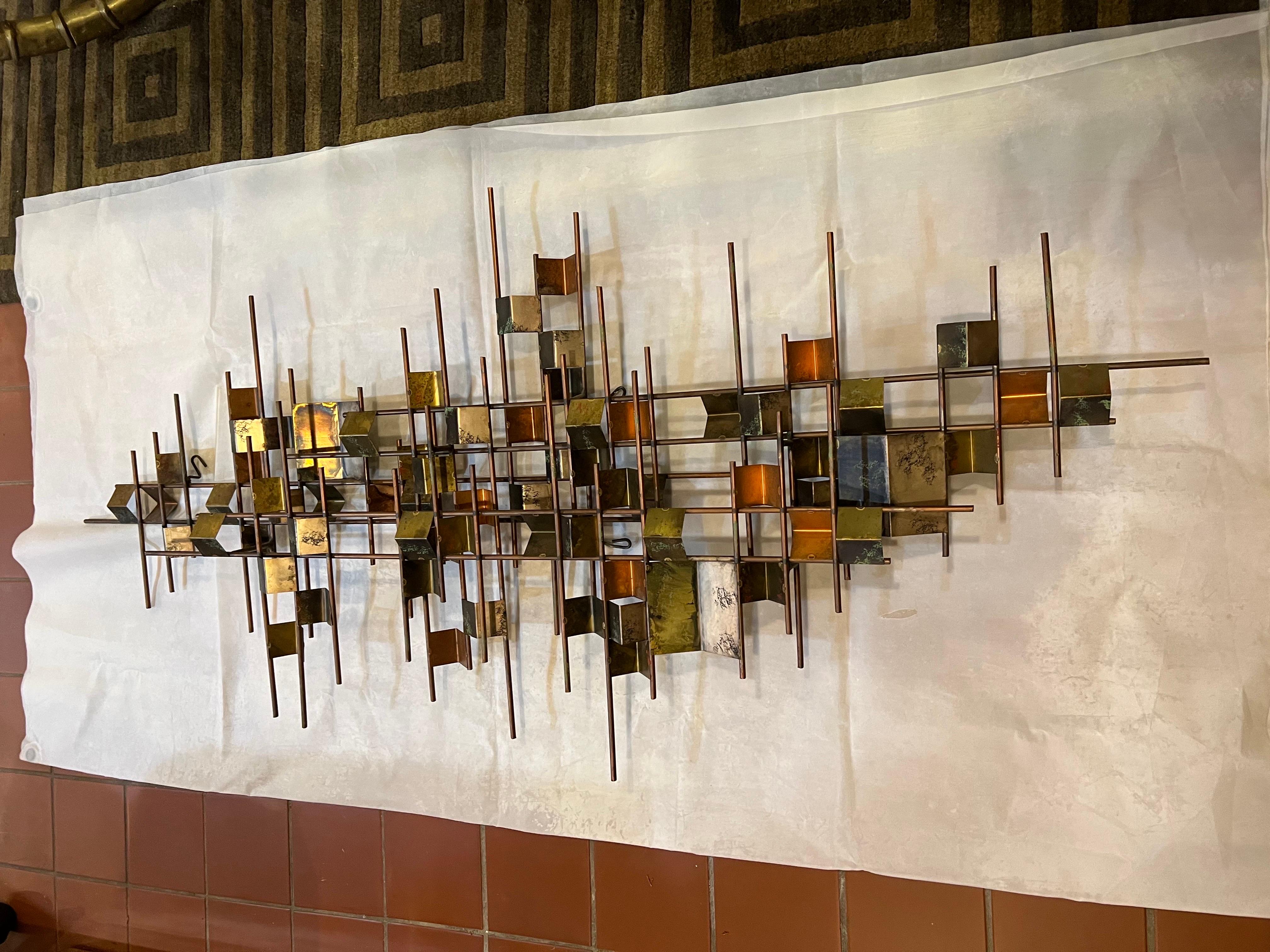 Signed Curtis Jere Mid Century Wall Sculpture at 1stDibs
