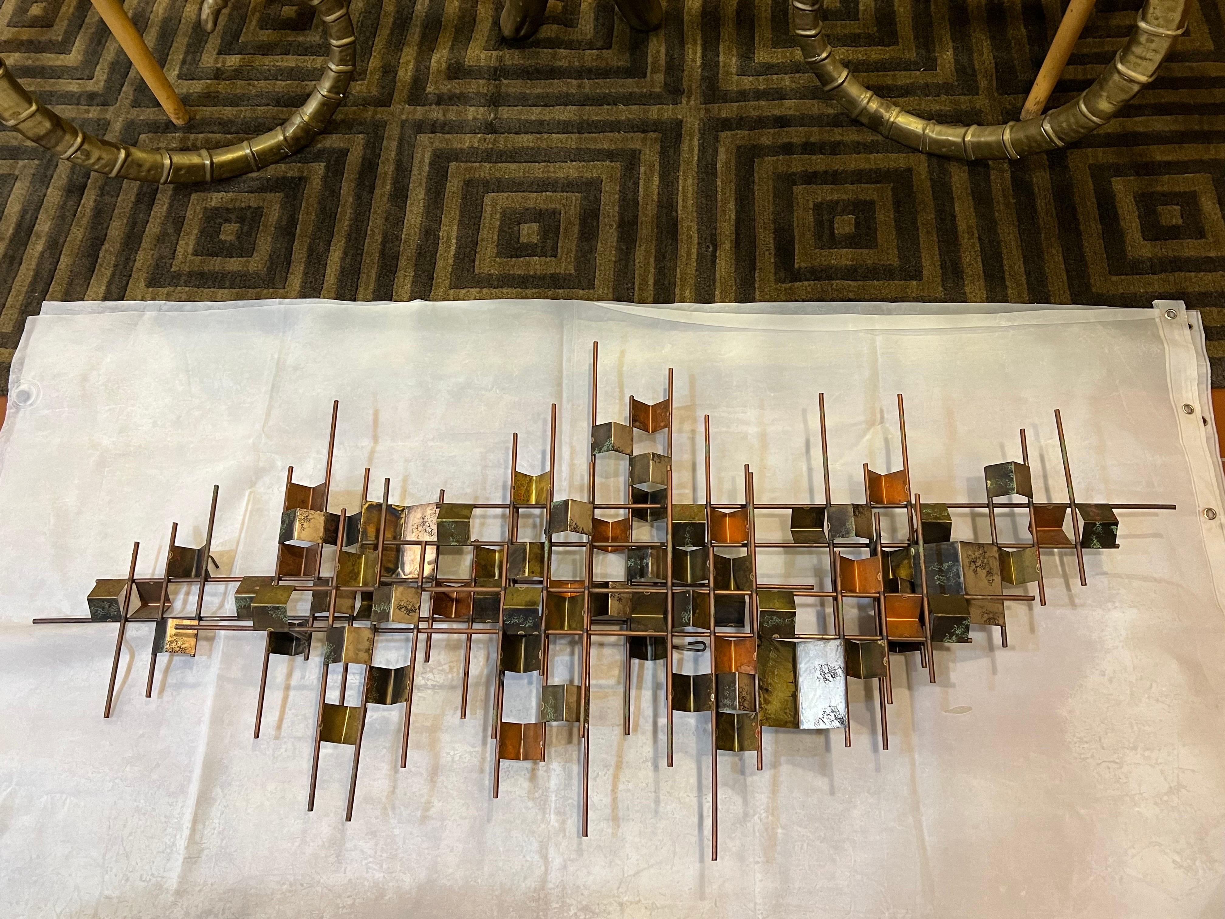 Signed Curtis Jere Mid Century Wall Sculpture at 1stDibs