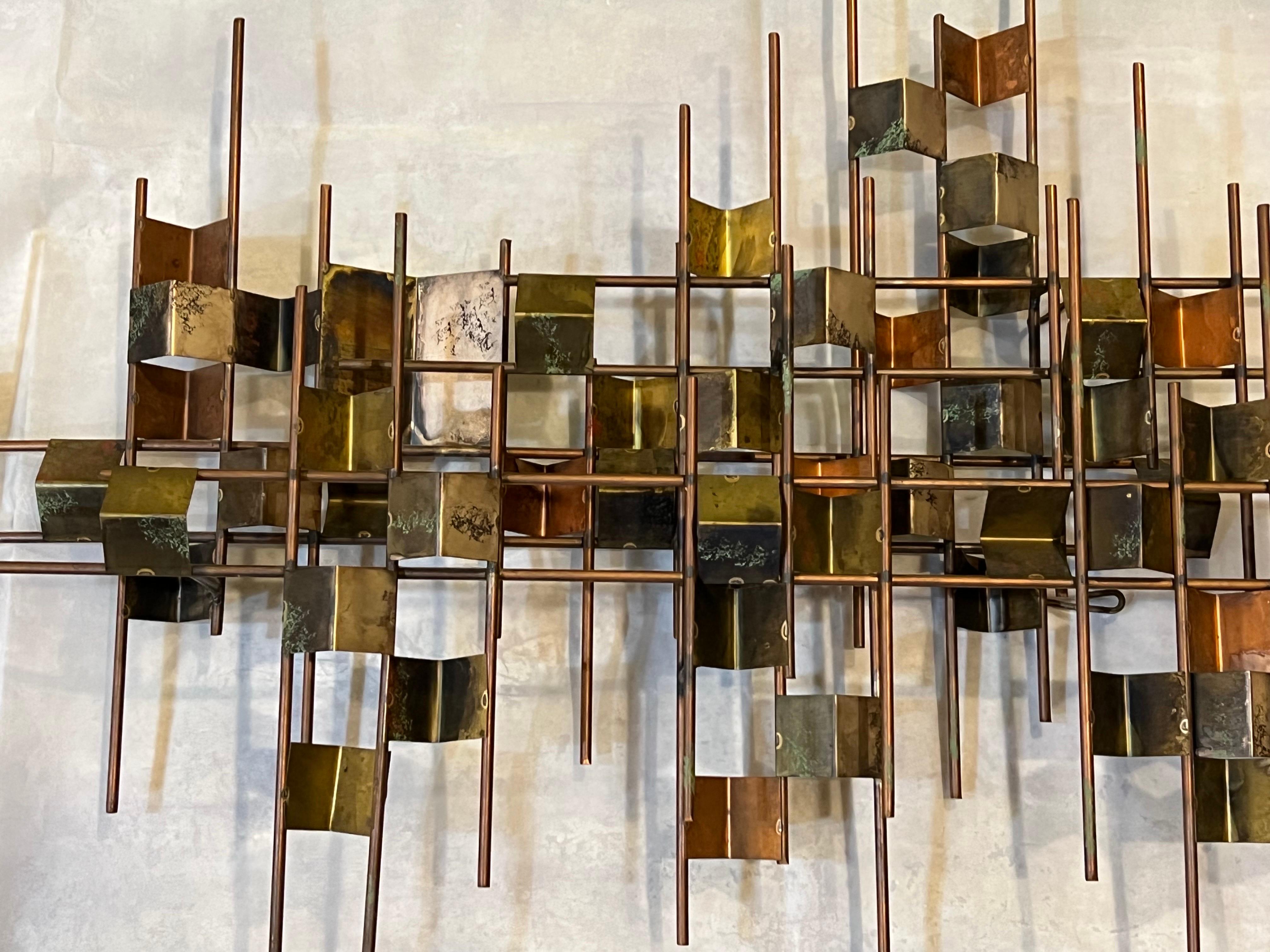 Signed Curtis Jere Mid Century Wall Sculpture at 1stDibs