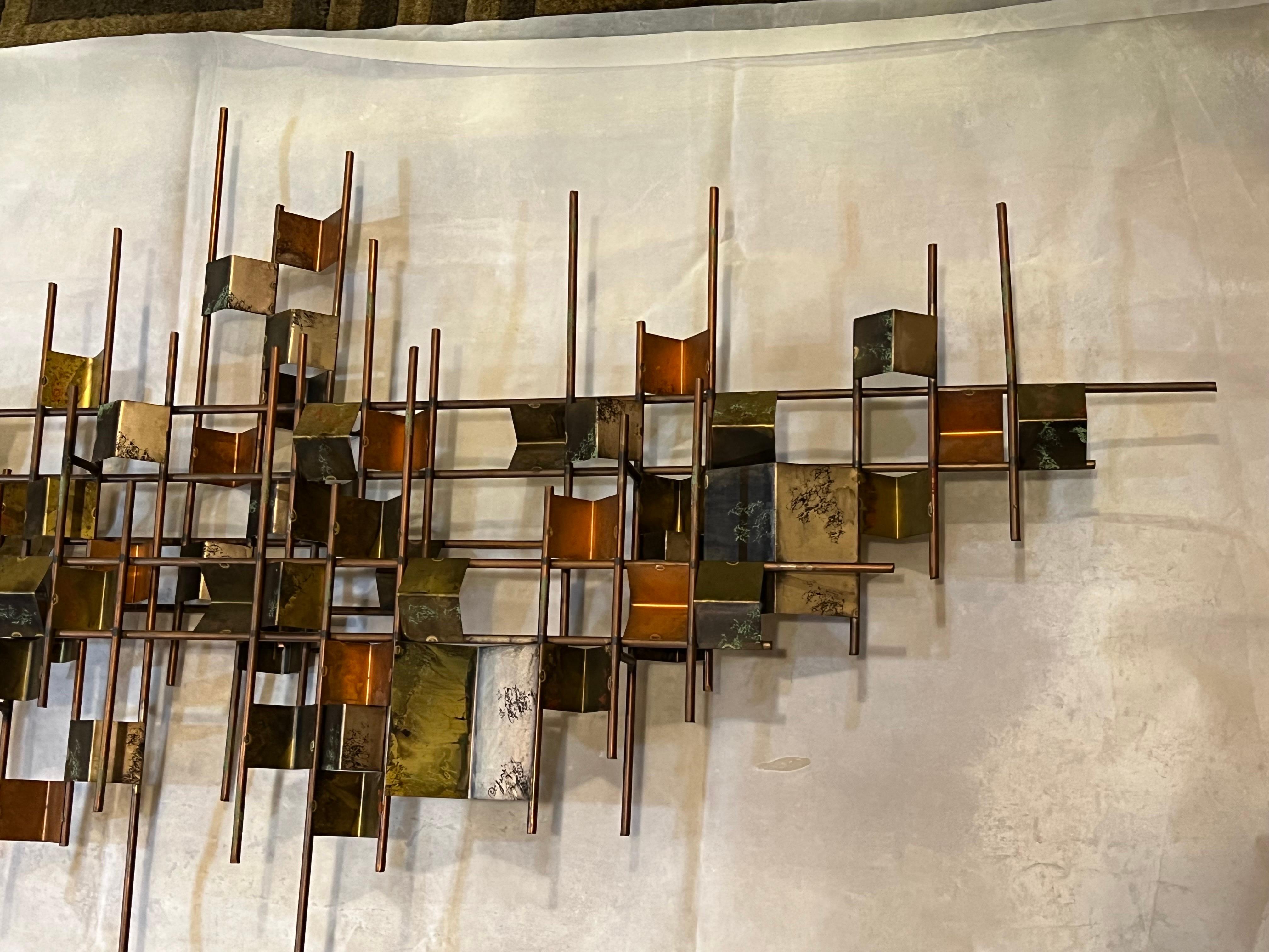 Signed Curtis Jere Mid Century Wall Sculpture at 1stDibs
