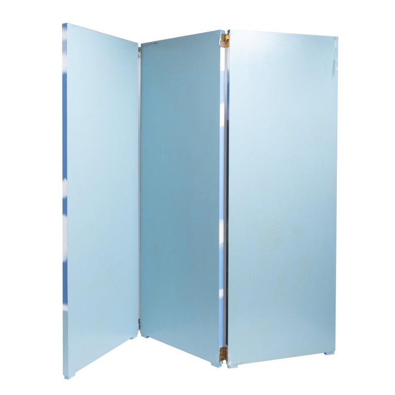 Signed Dante Ferretti Surrealist Painted Wood Three-Panel Folding Floor ...