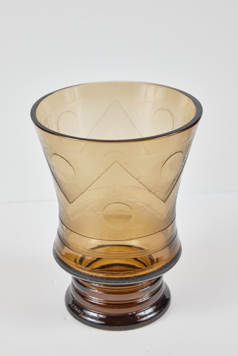 Signed, Daum Glass Vase For Sale at 1stDibs