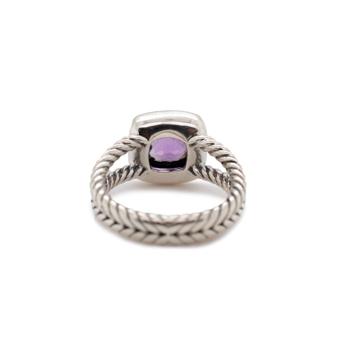 Signed David Yurman Petite Albion Sterling Silver Amethyst Diamond ...