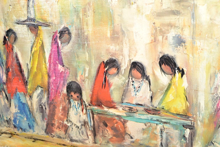 Signed De Grazia Folk Art Golden Framed American Well-Known Artist Fine ...