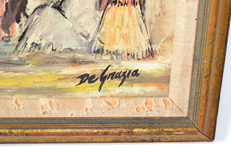 Signed De Grazia Folk Art Golden Framed American Well-Known Artist Fine ...