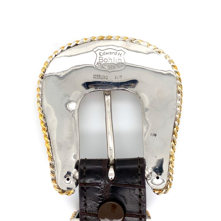 Signed Designer Bohlin Diamond and Ruby Custom Buckle and Alligator ...