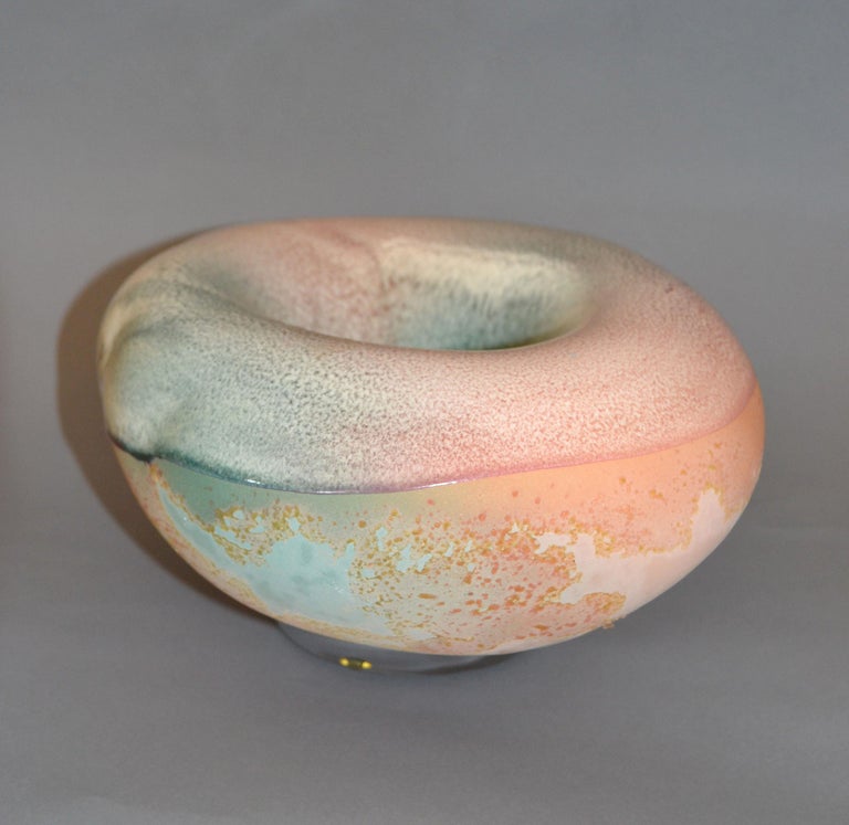 Signed Drip Glazed Abstract Ceramic Sculpture on Lucite Base For Sale ...