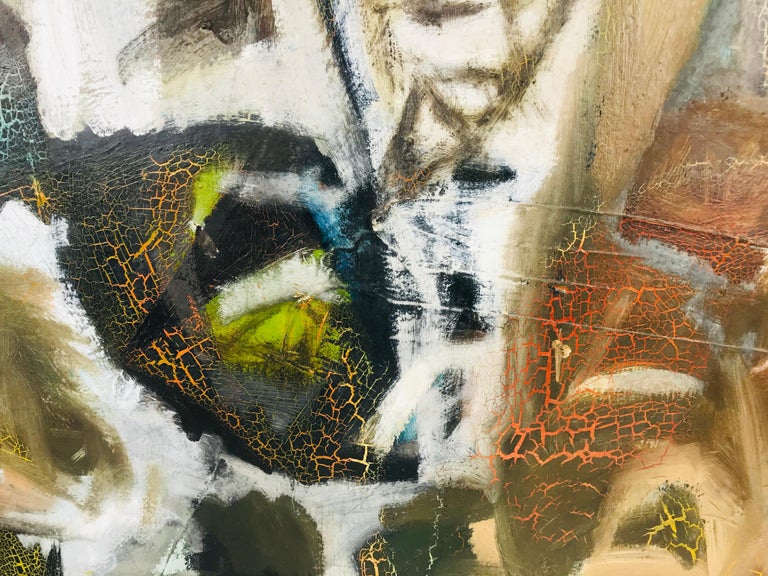 Signed Ed Murray 1960s Oil on Canvas Abstract Fractal Painting at 1stDibs