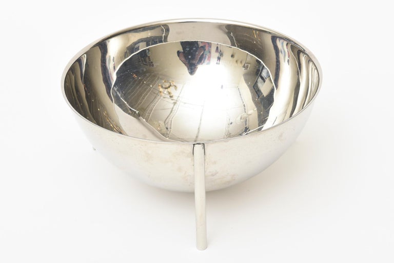 Signed Enzo Mari Round Architectural Stainless Steel Bowl at 1stDibs