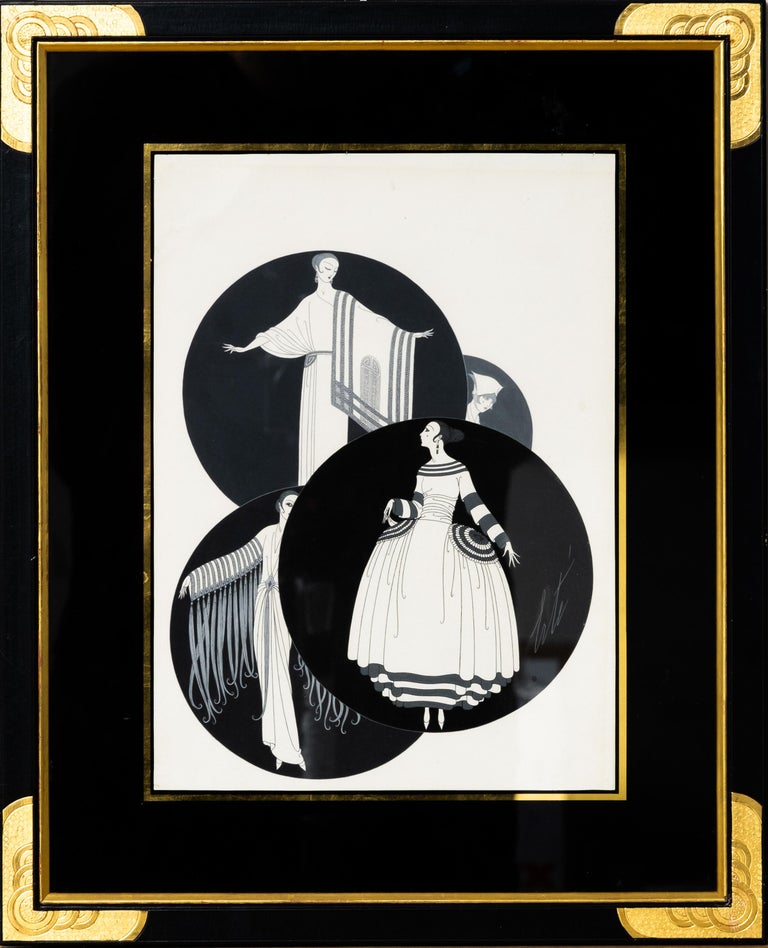Signed Erte, Original Watercolor, Gouache and Ink Costume Design, circa ...