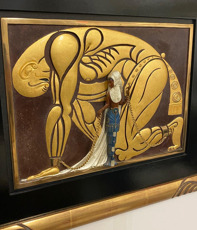 Signed Erte Wall Sculpture of Samson and Delilah Romain Tirtoff Art For ...
