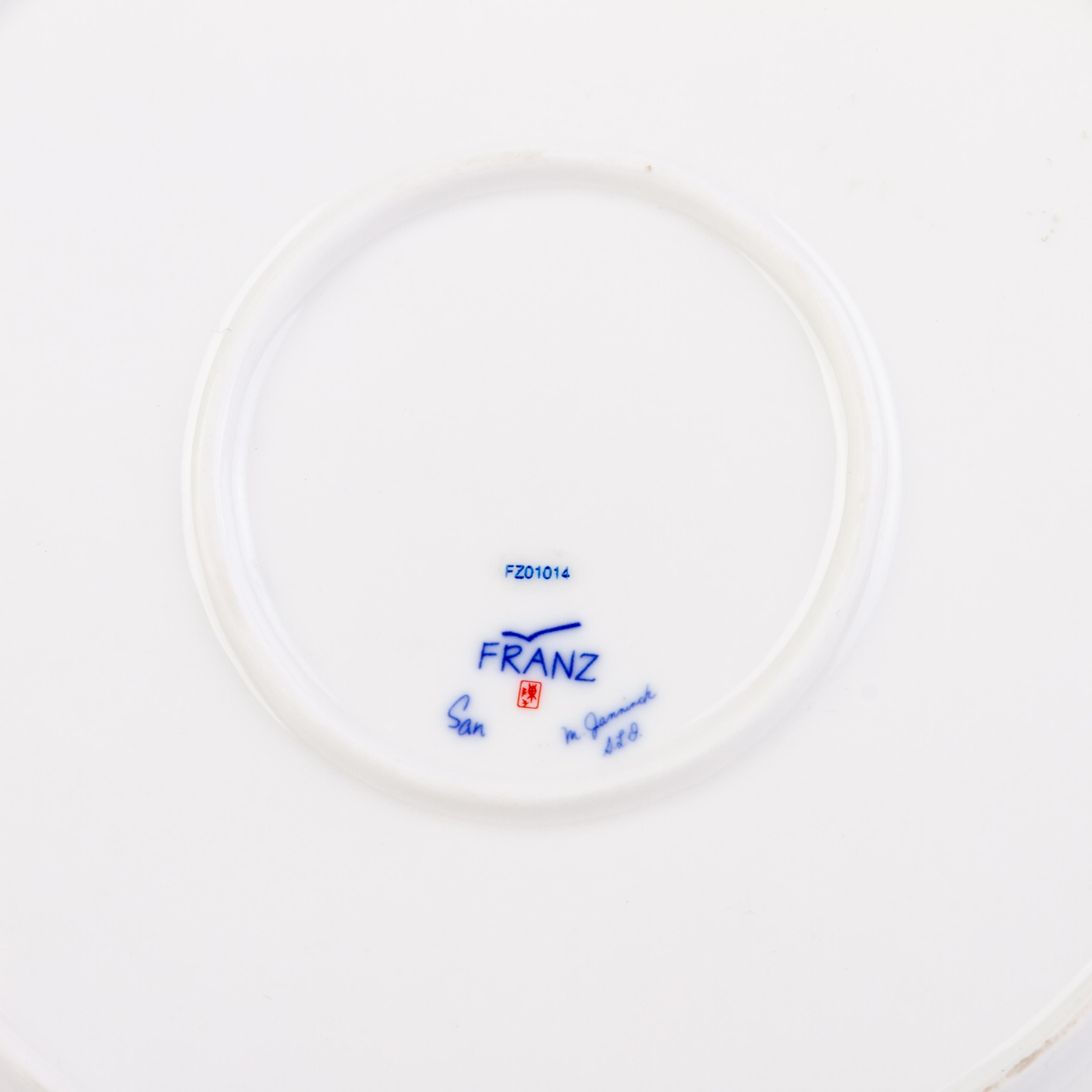 Signed Franz Porcelain Relief Designer Plate For Sale at 1stDibs
