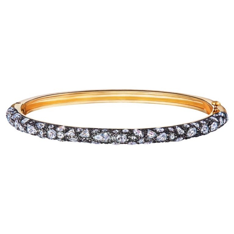 Fred Leighton Rose Cut Diamond Narrow Pavé Bangle at 1stDibs