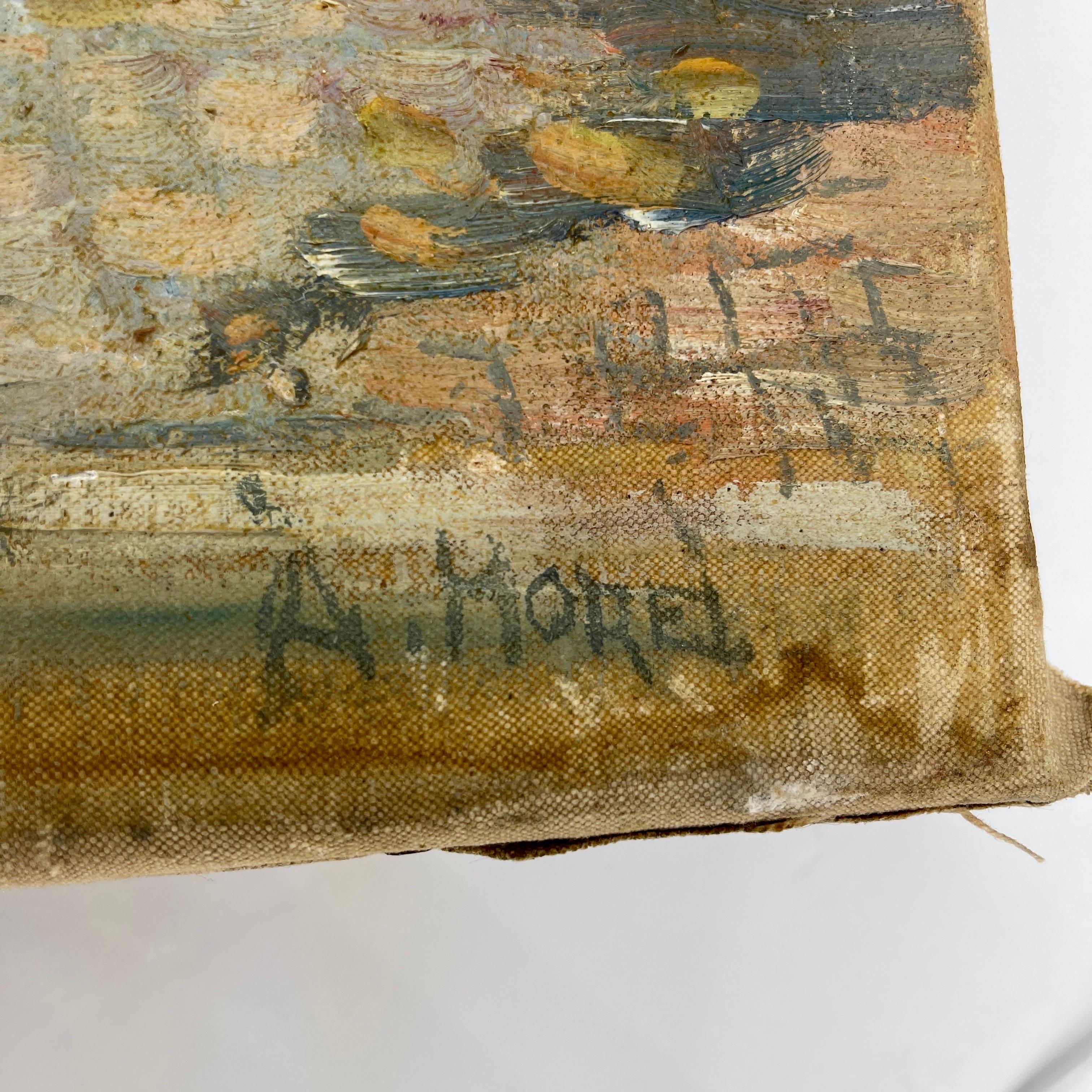 Signed French Oil Painting of Paris City Scene, St Severin Mid 20th ...