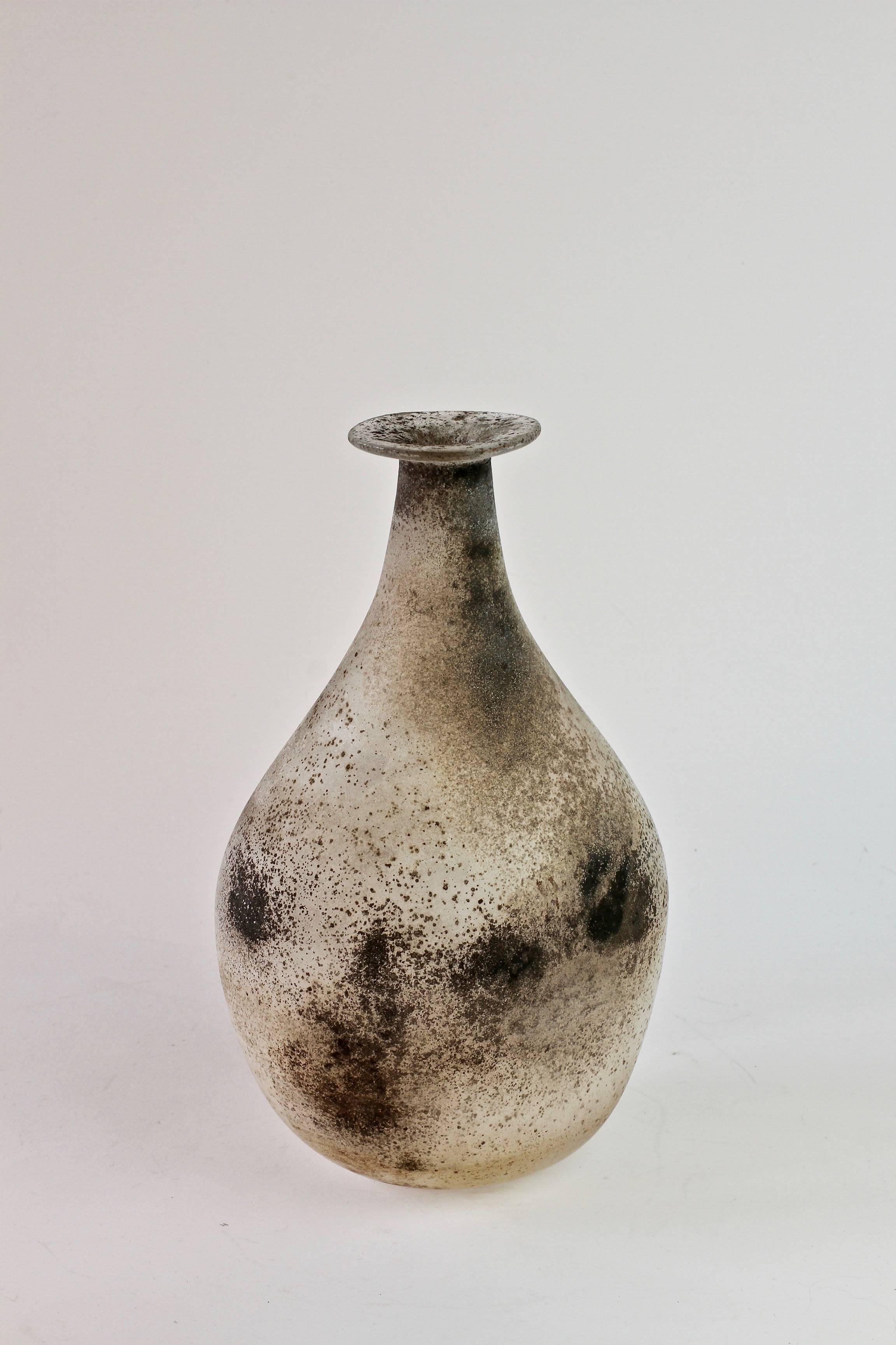 Signed Cenedese 'a Scavo' Italian Murano Glass Vase/Vessel Modernist ...