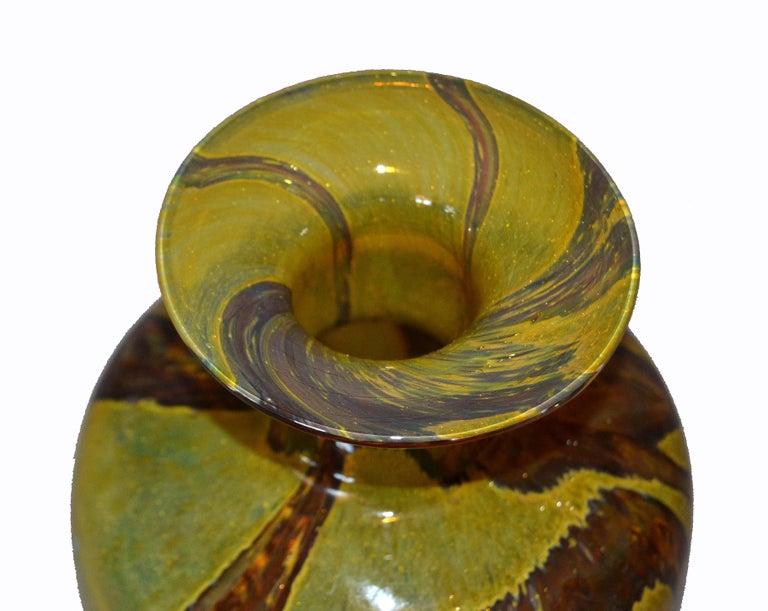 Signed Hand Blown Art Glass Vase by Michael Harris for Mdina Glass at ...