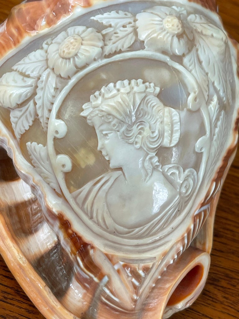 Signed Hand Carved Cameo on Conch Shell For Sale at 1stDibs | cameo ...