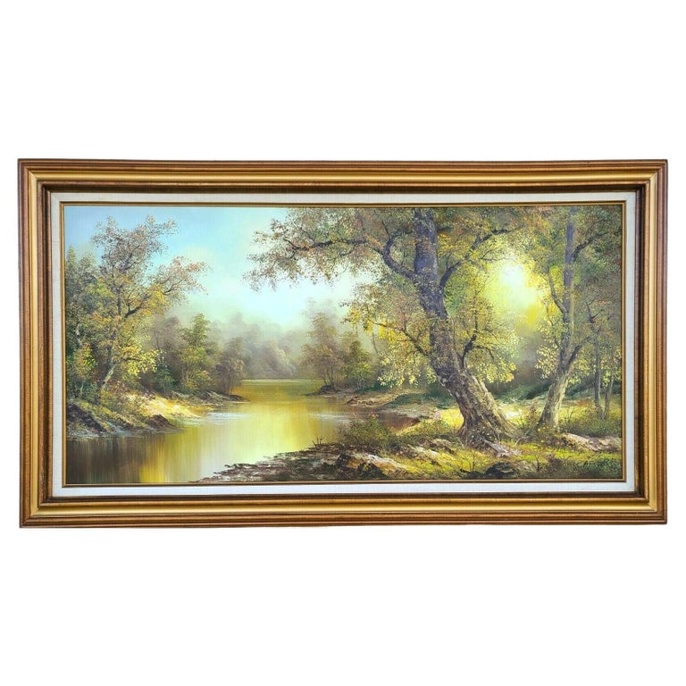 Signed Irene Cafieri Landscape Oil Painting Framed at 1stDibs