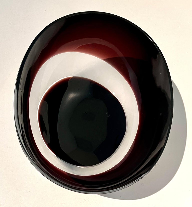 Signed Italian Carlo Moretti Murano Glass Bowl For Sale at 1stDibs