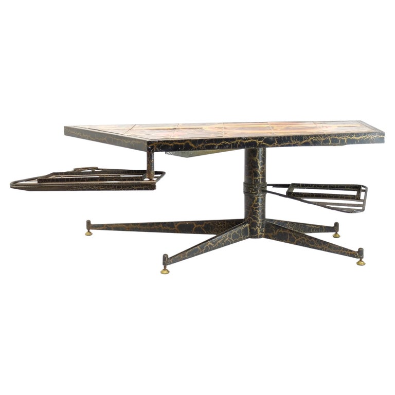 Signed Italien Ceramic Art Coffee Table For Sale at 1stDibs