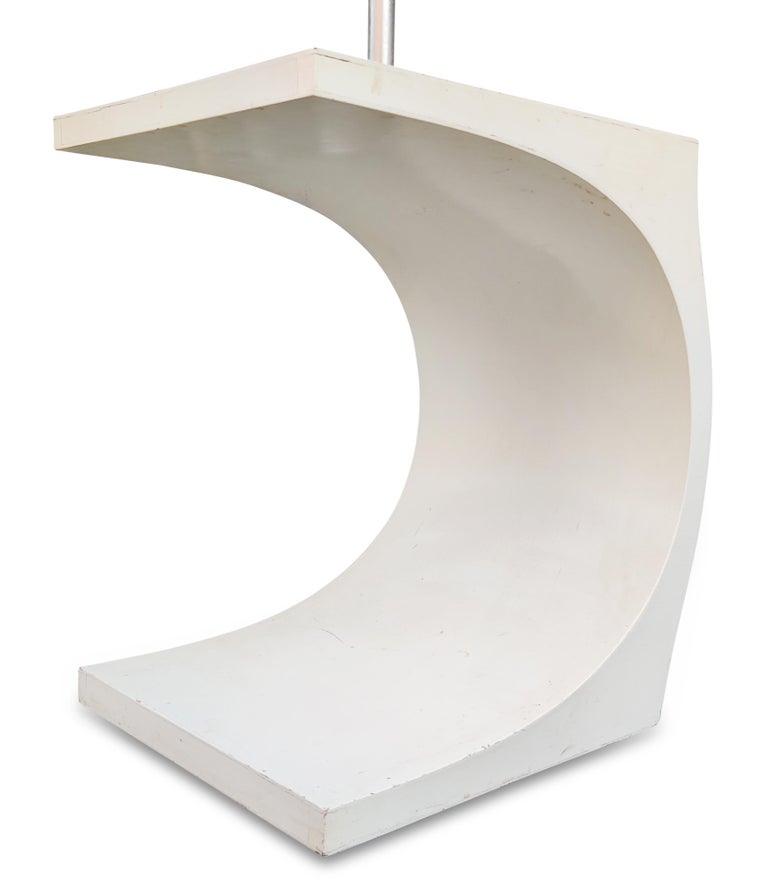 Signed Jack Haywood Lamp Table by Modeline with Original Oversize Shade ...