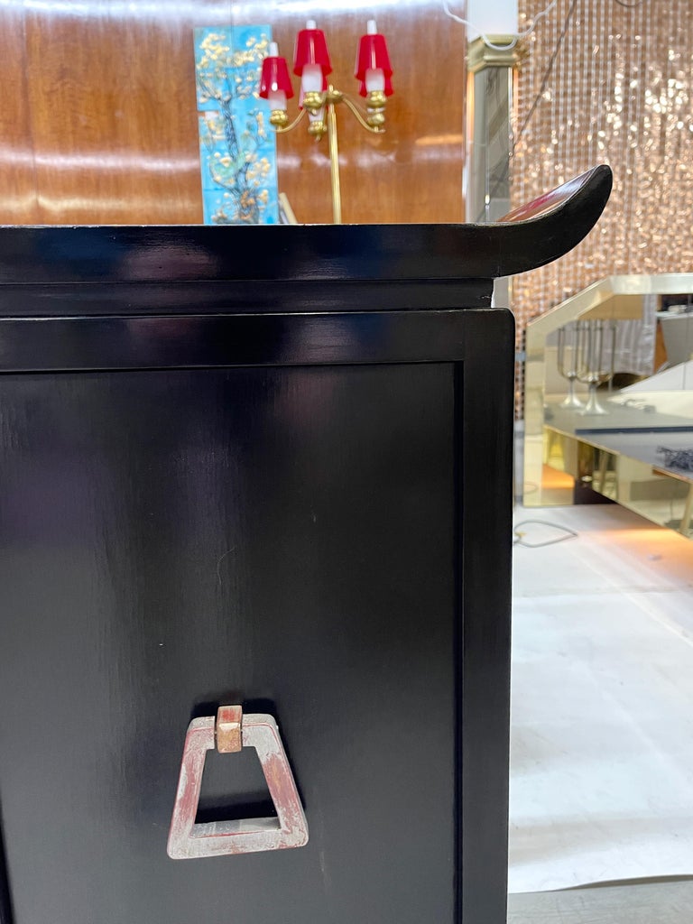 Signed James Mont Design Pagoda Cocktail Cabinet For Sale at 1stDibs