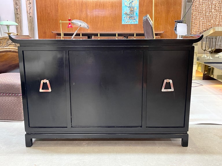 Signed James Mont Design Pagoda Cocktail Cabinet For Sale at 1stDibs