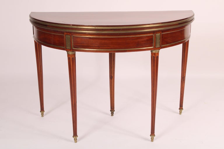 Signed Jansen Louis XVI Style Mahogany Brass Mounted Games Table For ...