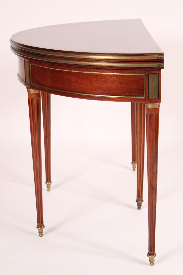 Signed Jansen Louis XVI Style Mahogany Brass Mounted Games Table For ...