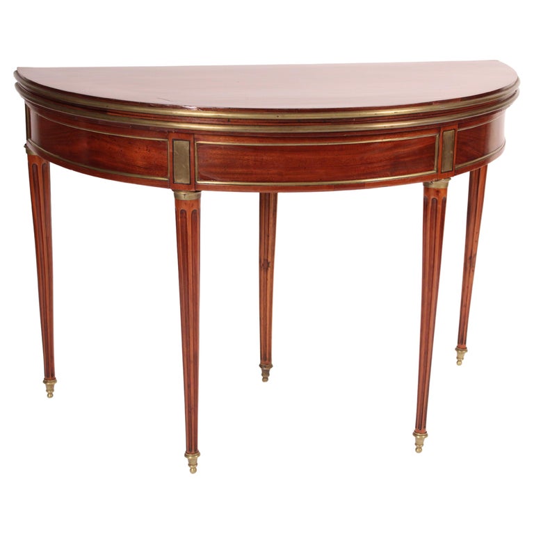 Signed Jansen Louis XVI Style Mahogany Brass Mounted Games Table For ...