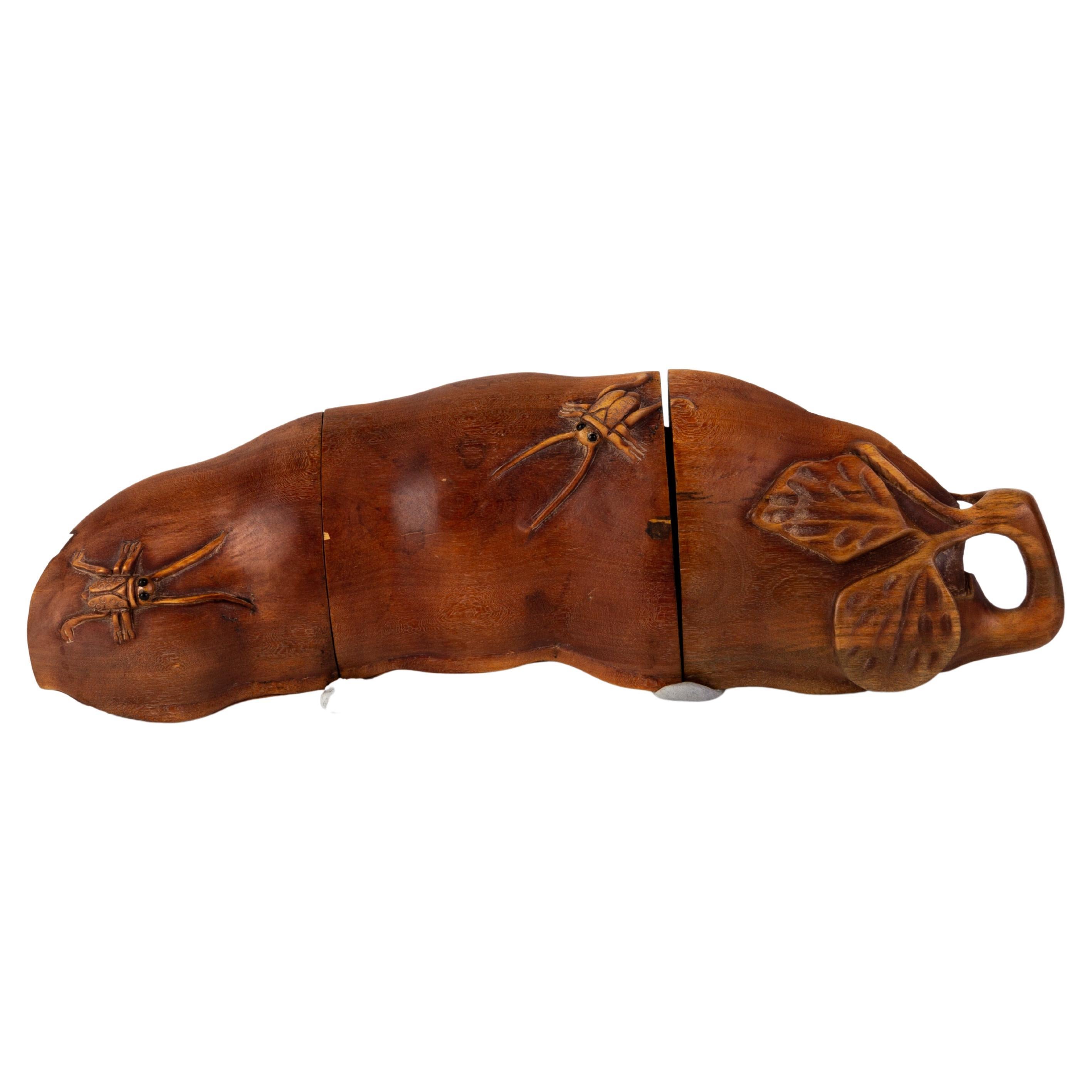 Signed Japanese Carved Boxwood Peas with Insects Inro Ojime with ...