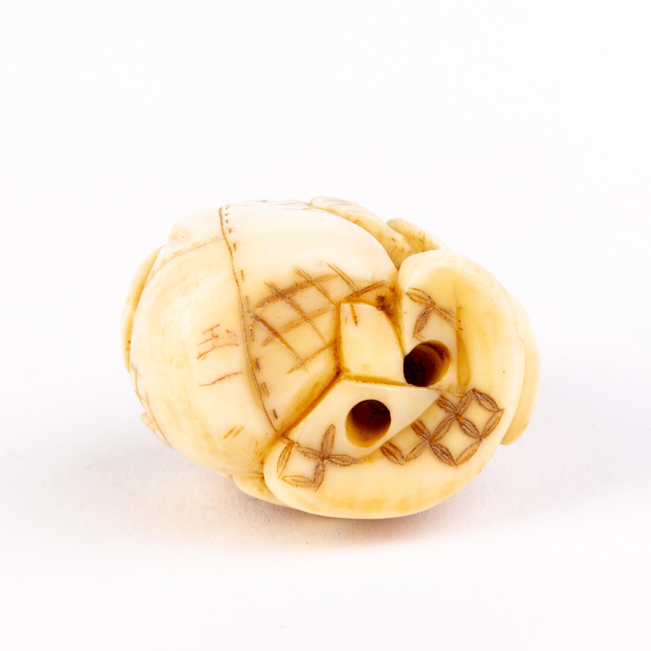 Signed Japanese Carved Netsuke Inro For Sale at 1stDibs