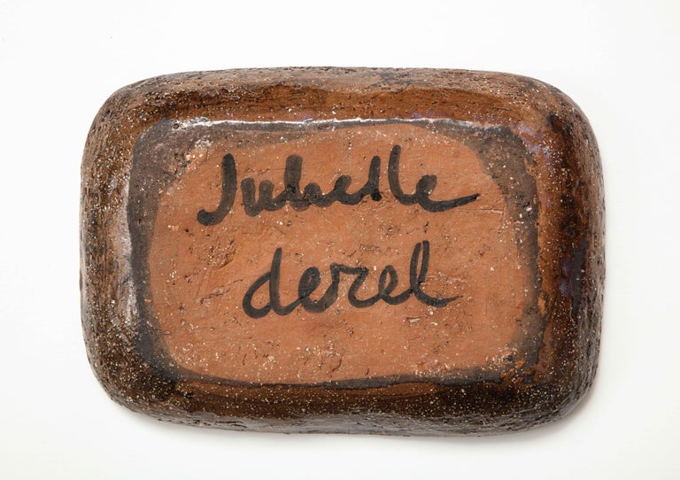 Signed Juliette Derel Stoneware Ceramic Dish at 1stDibs