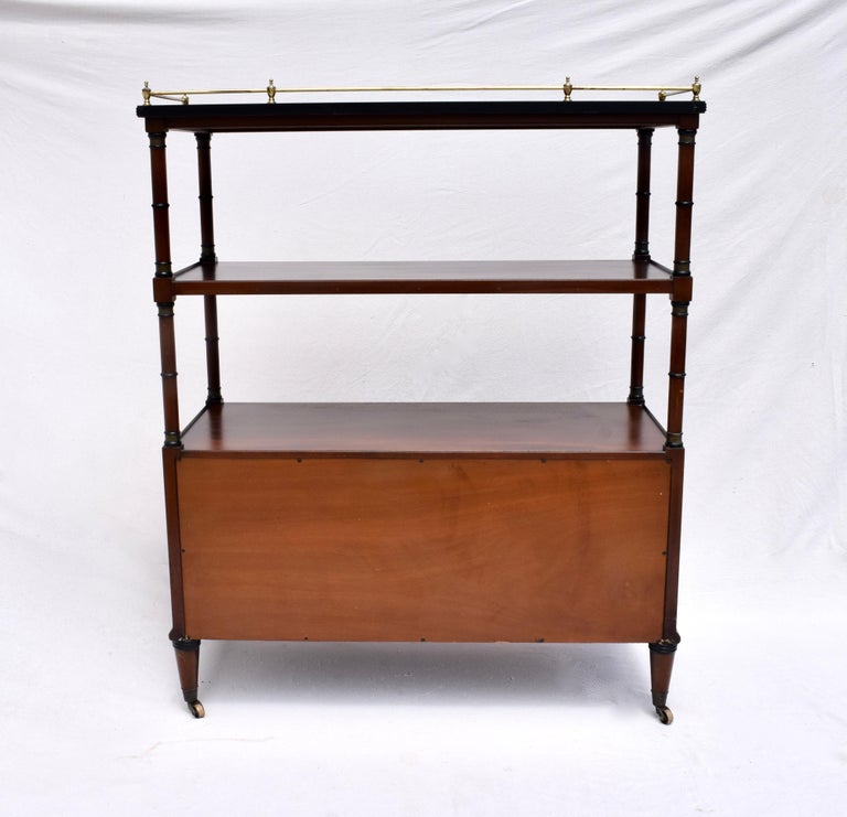 Signed Kittinger Mahogany 2 Drawer Rolling Buffet Server Cart with ...