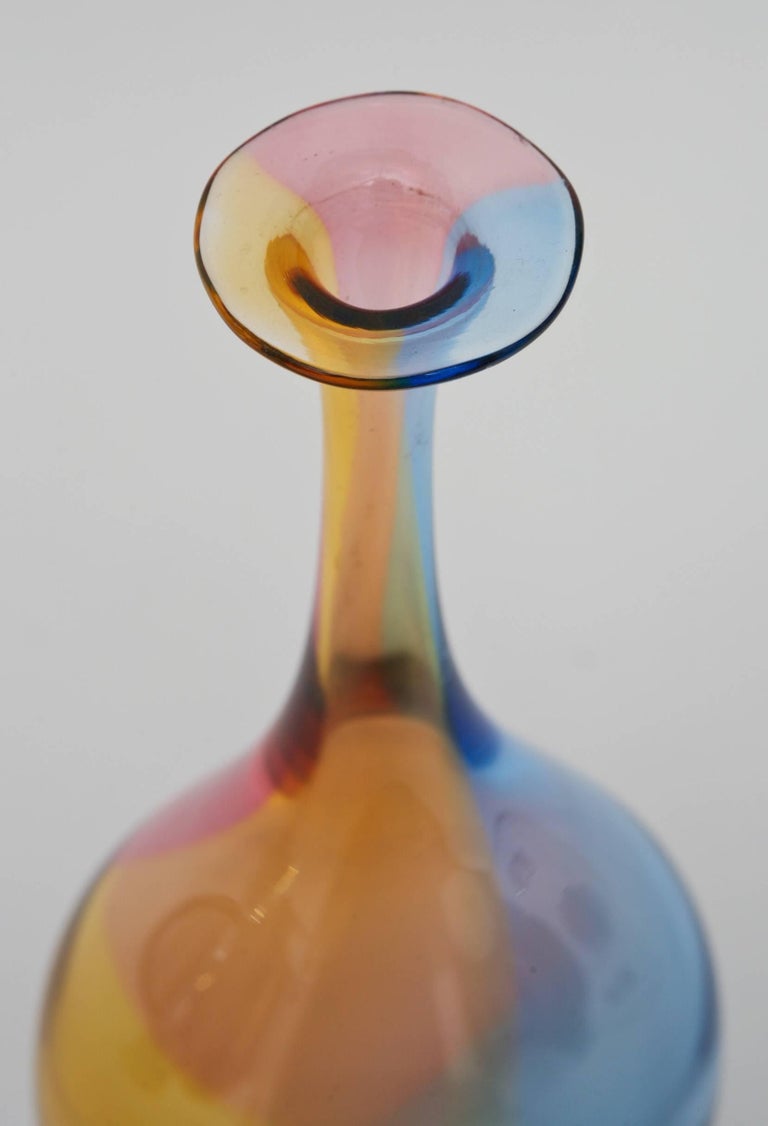 Kjell Engman for Kosta Boda Rainbow Glass Vessel or Glass Object Vase ...