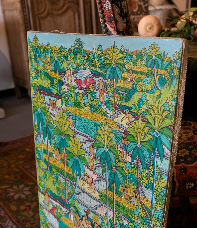 Signed Landscape Painting of Tahiti with its Characters Working the ...