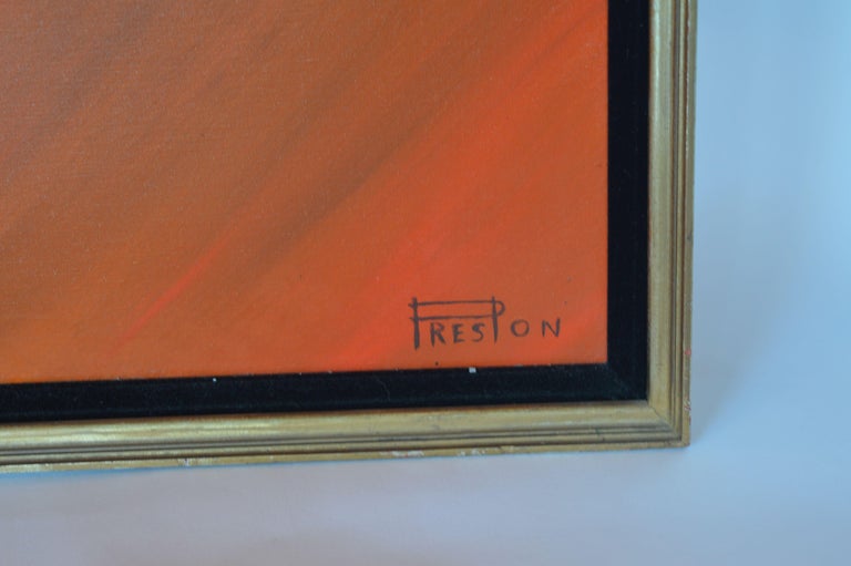 Signed Large Abstract Oil on Canvas with Relief by Preston, USA, 21st ...