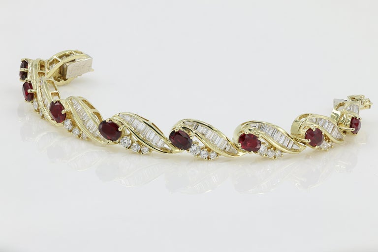 Signed Lester Lampert 18 Karat, Ruby and Diamond Bracelet, 'circa 1980s ...