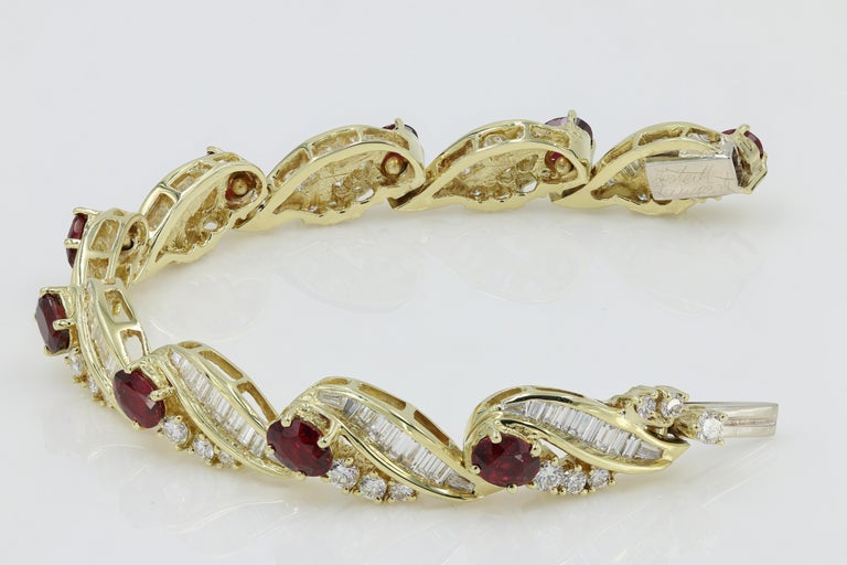Signed Lester Lampert 18 Karat, Ruby and Diamond Bracelet, 'circa 1980s ...