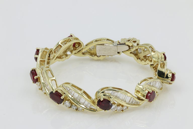 Signed Lester Lampert 18 Karat, Ruby and Diamond Bracelet, 'circa 1980s ...
