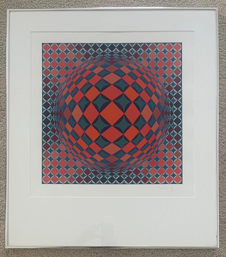 Signed Limited Edition Op Art Serigraph by Victor Vasarely For Sale at ...