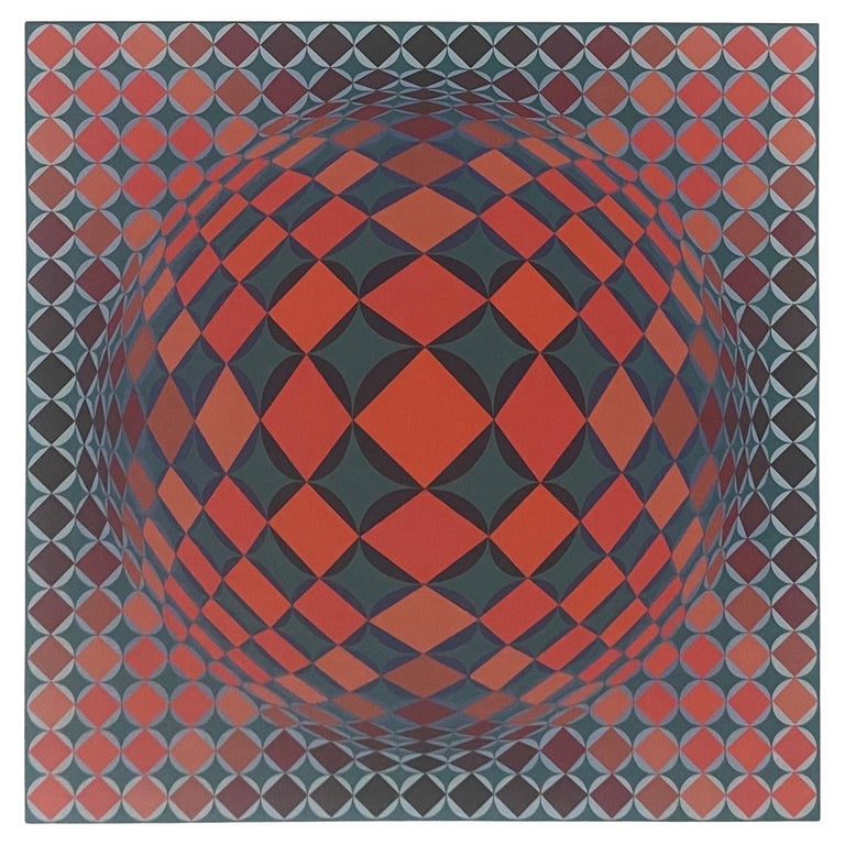 Signed Limited Edition Op Art Serigraph by Victor Vasarely For Sale at ...