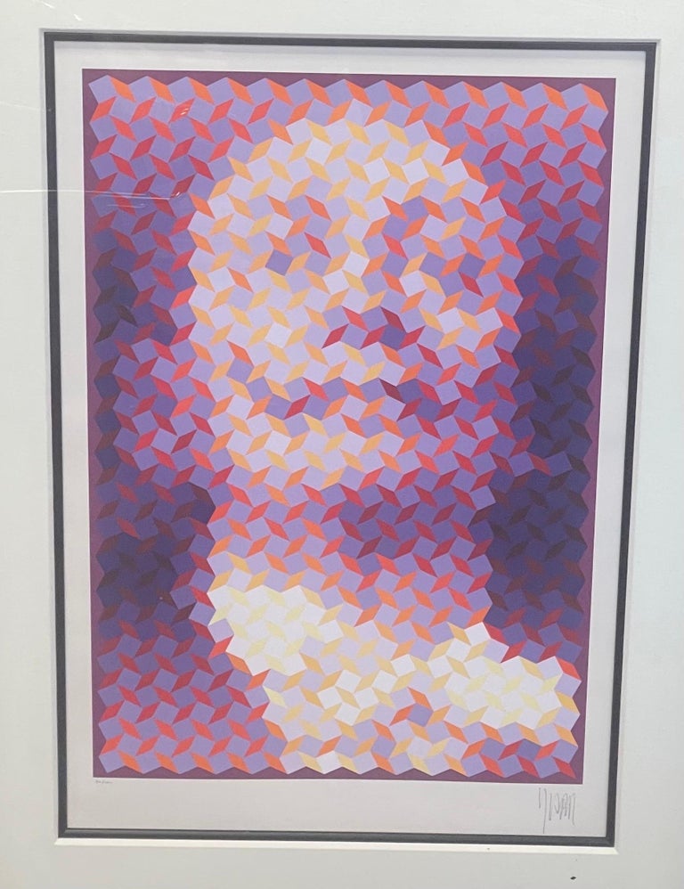 Signed Limited Edition Op Art Serigraph "Faces of Dali #6" by Yvaral ...