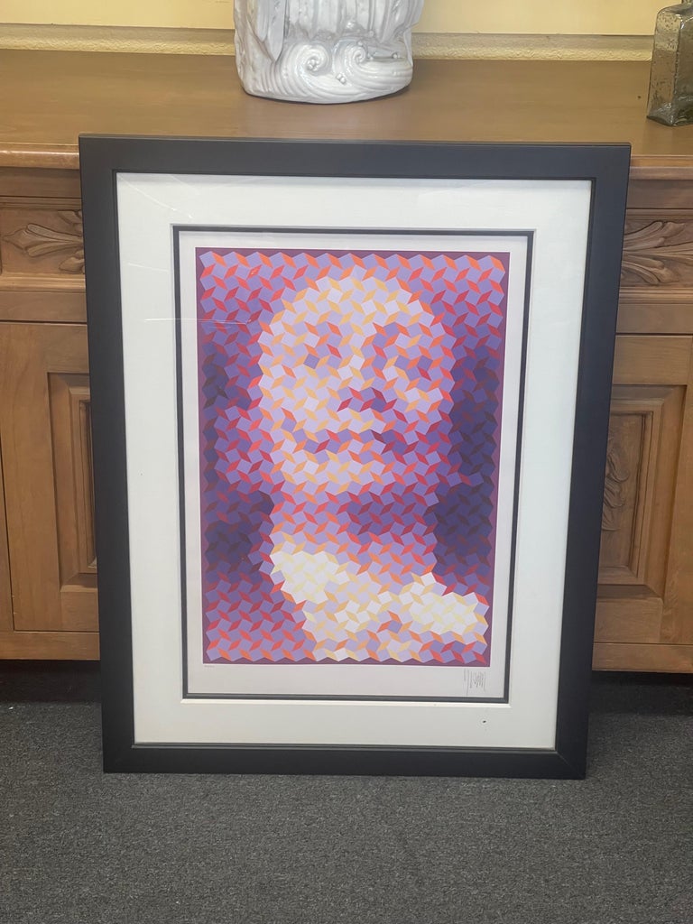Signed Limited Edition Op Art Serigraph "Faces of Dali #6" by Yvaral ...