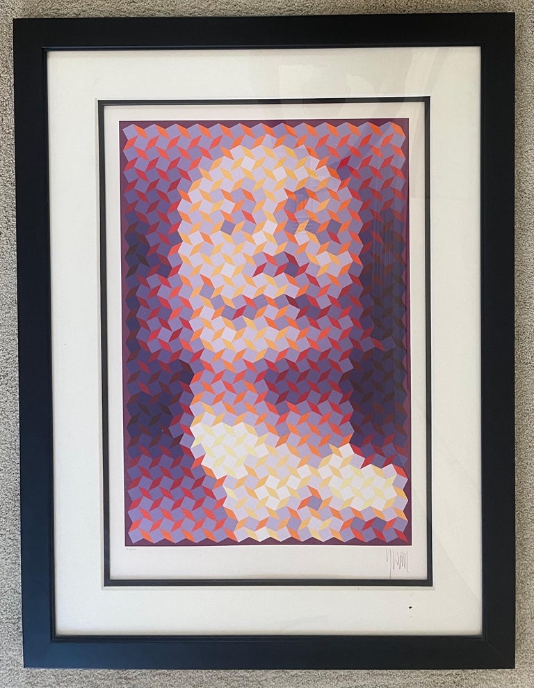 Signed Limited Edition Op Art Serigraph "Faces of Dali #6" by Yvaral ...