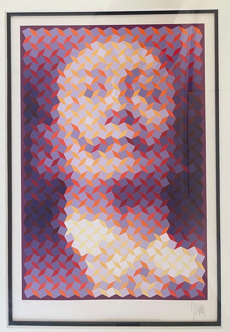 Signed Limited Edition Op Art Serigraph "Faces of Dali #6" by Yvaral ...