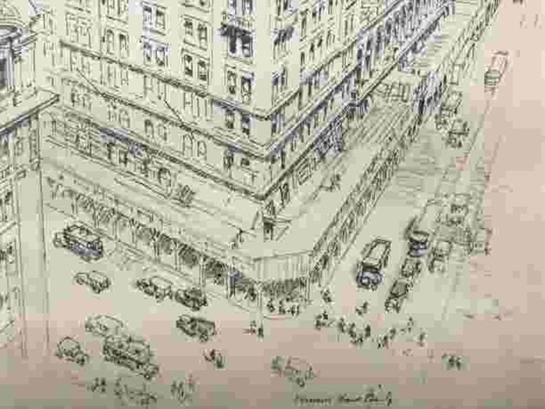 Signed Lithograph of a Cityscape, A New York City Building For Sale at ...