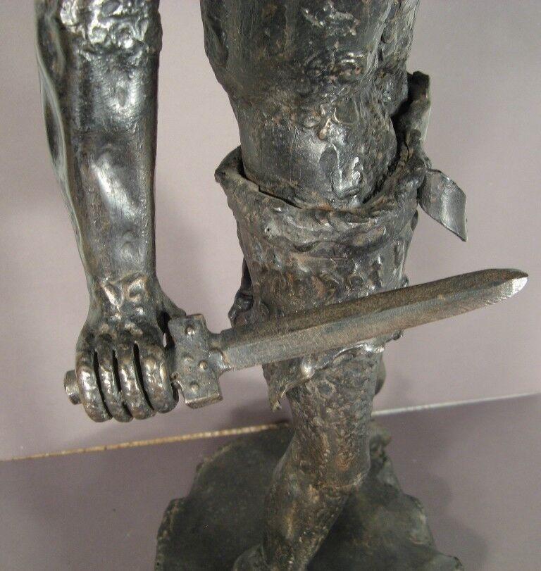 Signed M. Rosset Patinated Metal Roman Gladiator Sculpture -1Y72 For ...